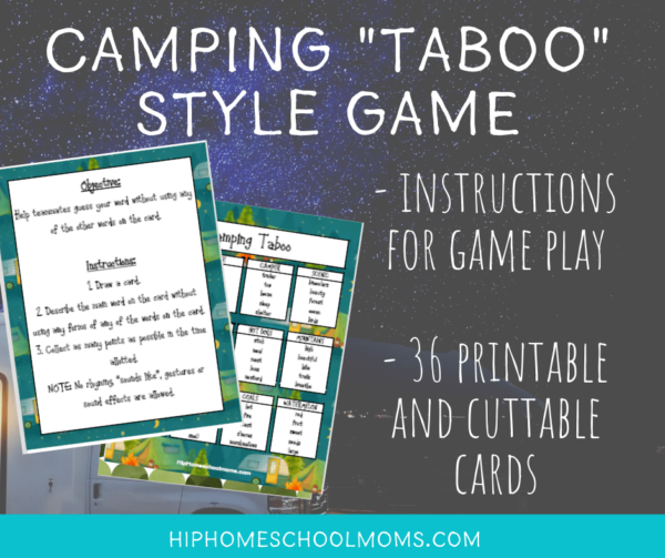 Fun and Free Camping Games (with Printables) – Homeschool Travel Adventures